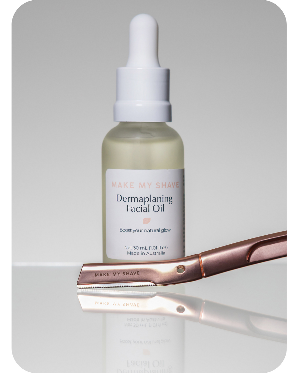 Dermaplaning Tool + Facial Oil Kit | Make My Shave